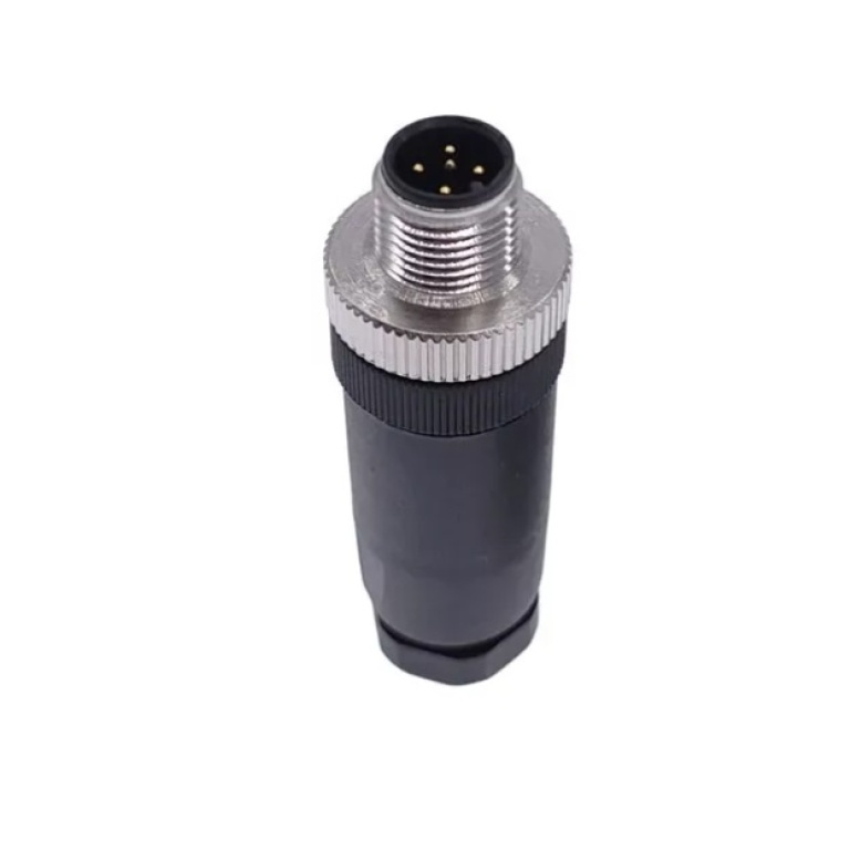 CONECTOR ARMABLE RECTO MACHO M12 4PINES - Interloock